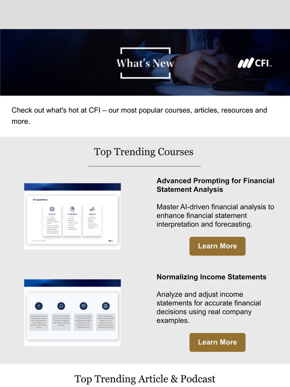 Corporate Finance Institute: Check Out CFI's Hottest Trends for ...