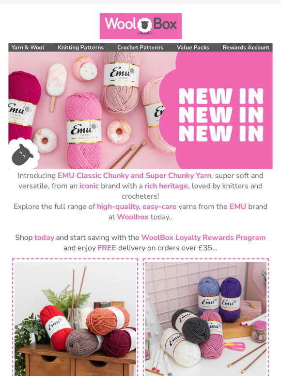 WoolBox - Knitting & Crochet: New EMU Chunky Yarn & Patterns | Collect ...