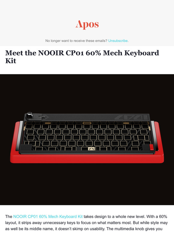Apos Audio: Meet the NOOIR CP01 60% Mech Keyboard Kit | Milled