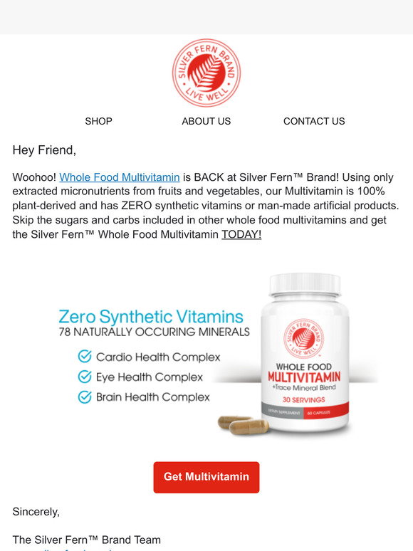 Silver Fern Brand: It's Back! Our Whole Food Multivitamin is now ...