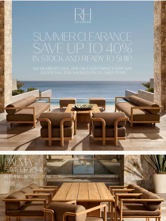 Restoration Hardware: Discover Outdoor Collections at Savings of Up to ...