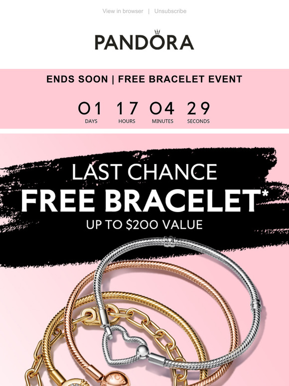 Pandora: LAST CHANCE for your free bracelet! | Milled