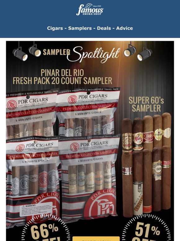 Famous Smoke Shop: Sampler Spotlight: 66% Off Best of PDR Fresh Packs ...