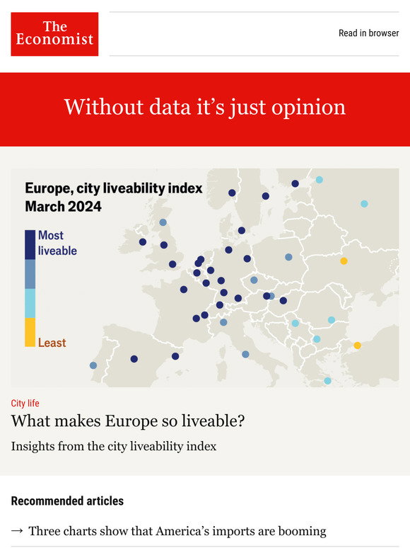 The Economist: Suggested article: What makes Europe so liveable? | Milled