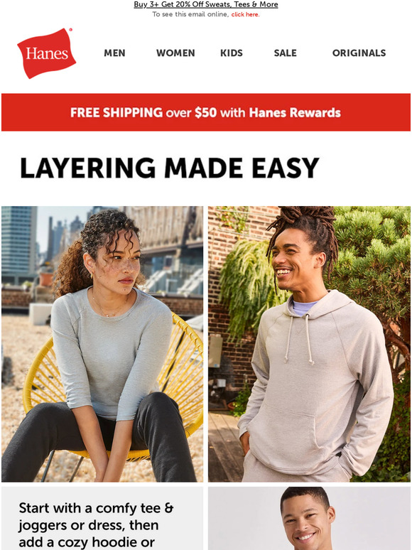 Hanes Email Newsletters: Shop Sales, Discounts, and Coupon Codes