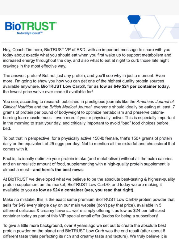 BioTrust: The Best Protein If You’re Over 40 | Milled