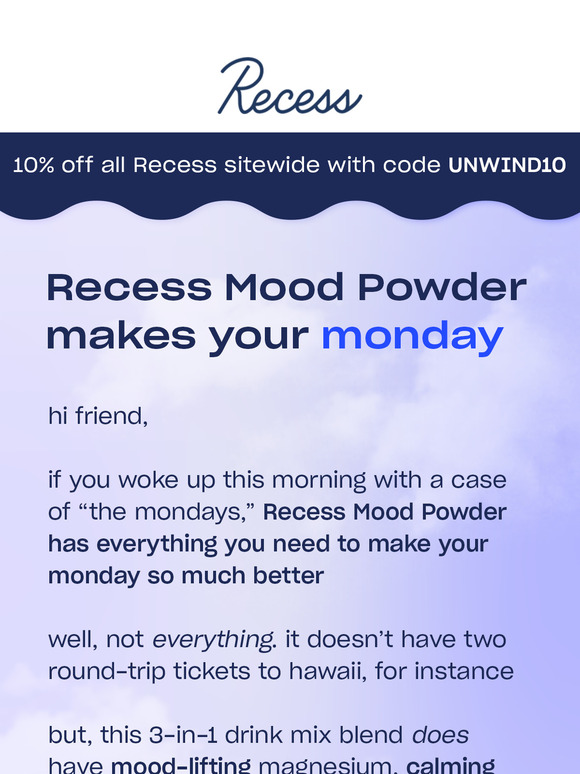 Recess: monday motivation with Recess Mood Powder | Milled