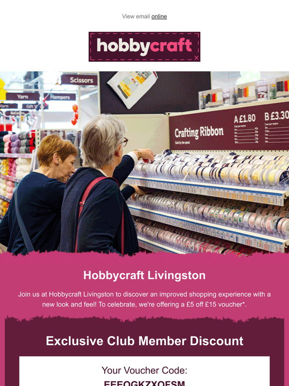 Hobbycraft: Redeem your £5 off £15 voucher 😍 | Milled