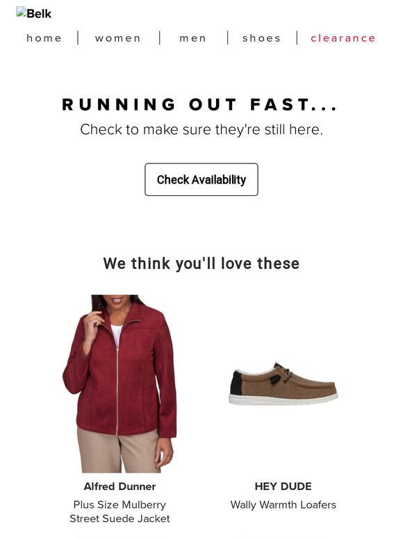 Belk: Final Reminder: Your items are still available! | Milled