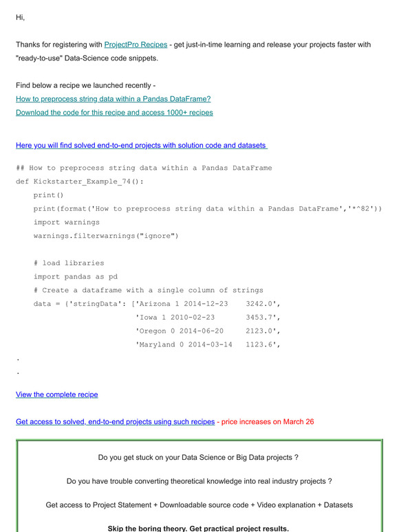 ProjectPro: 🌟Machine Learning code example - 17: How to preprocess string data within a Pandas ...