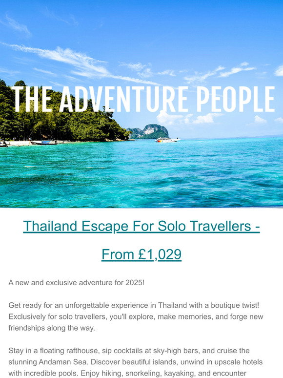 The Adventure People: New Adventure - Solo Travellers Only | Milled