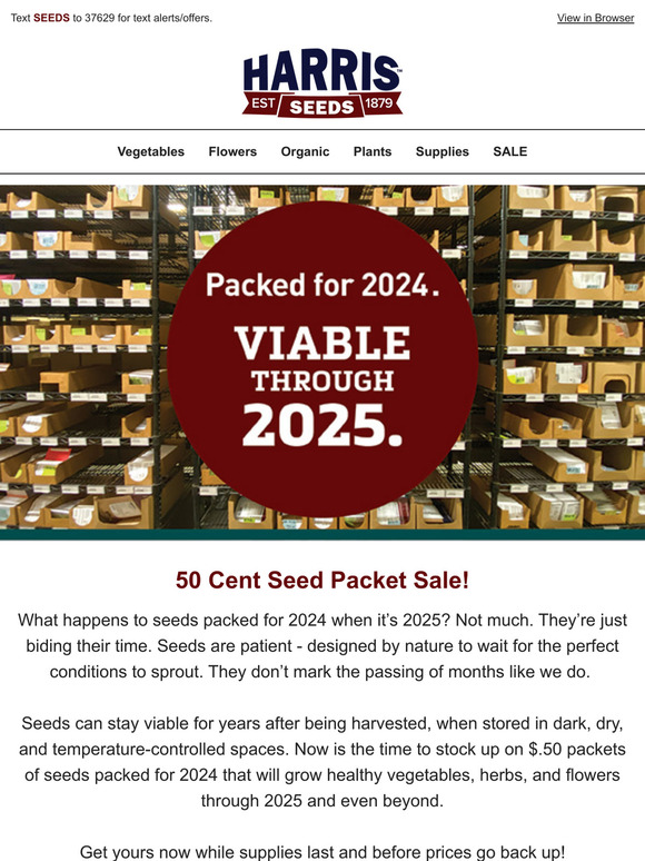 Harris Seeds: 2 Packets for $1 - Packed for 2024 Good through 2025 🌱 ...