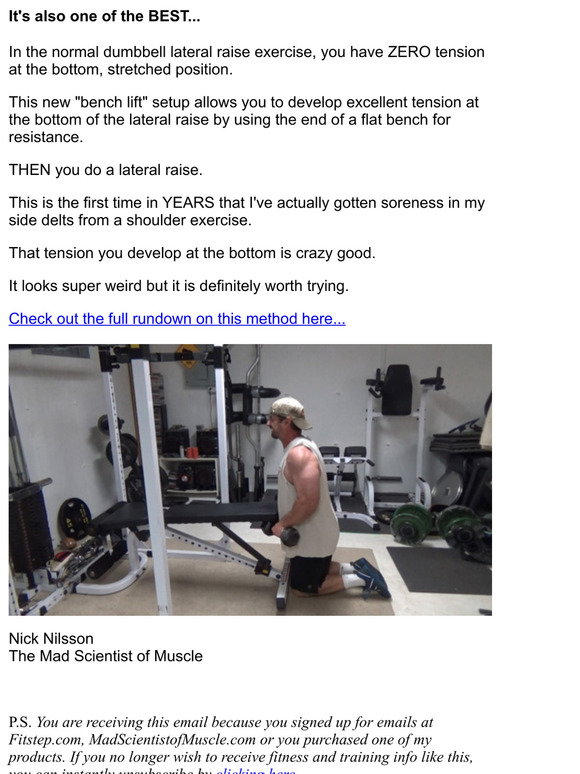 FitStep: The weirdest lateral raise I've ever come up with... | Milled