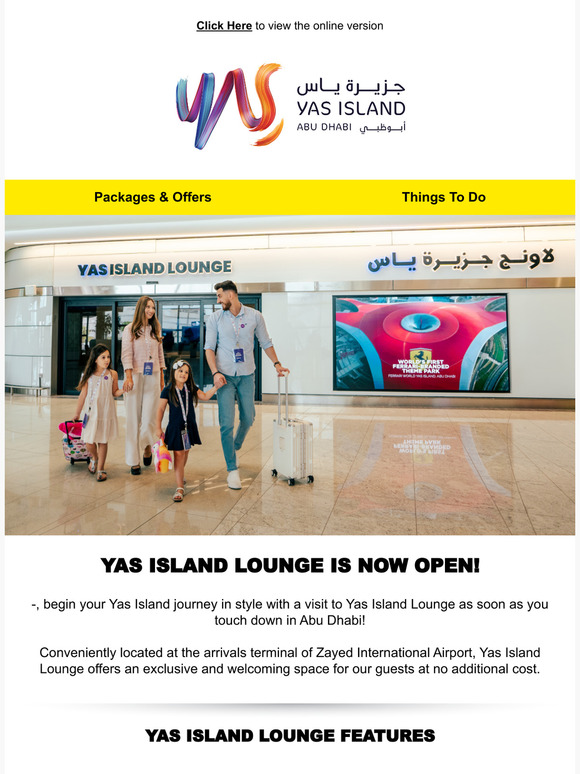 Yas Island: YAS ISLAND LOUNGE IS NOW OPEN! | Milled