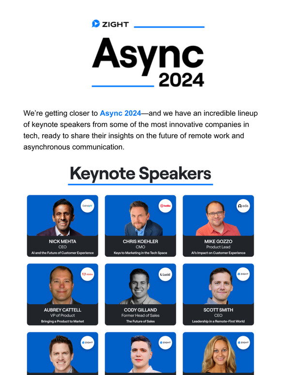 CloudApp: Meet Our Async 2024 Keynote Speakers from Top Tech Companies ...