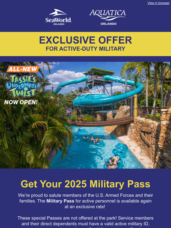 SeaWorld: Get Your ALL-NEW Military Pass Now | Milled