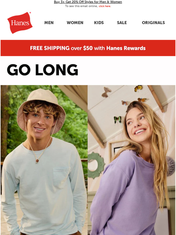Hanes Email Newsletters: Shop Sales, Discounts, and Coupon Codes