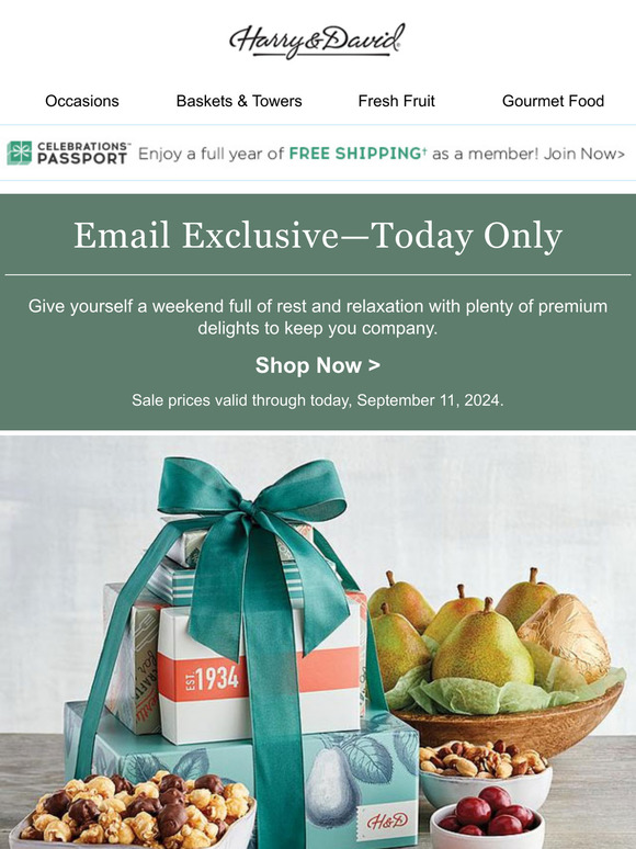 Harry & David Email Newsletters: Shop Sales, Discounts, and Coupon Codes