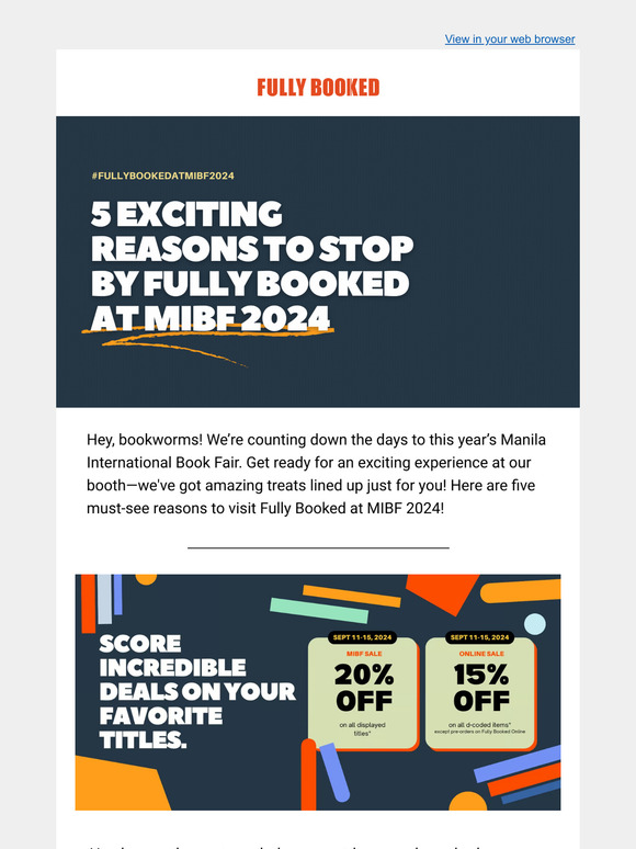 Fully Booked: 5 Exciting Reasons to Drop by Fully Booked at MIBF 2024 ...
