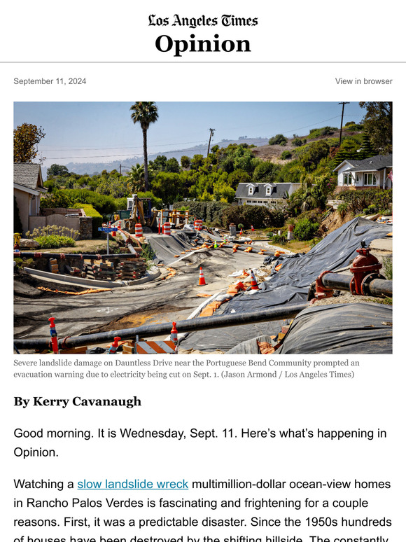Los Angeles Times: Opinion: Rancho Palos Verdes landslide is a wake-up ...