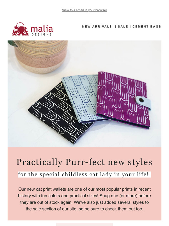 Malia Designs: Cute cat wallets, in this economy?!? 😻 | Milled