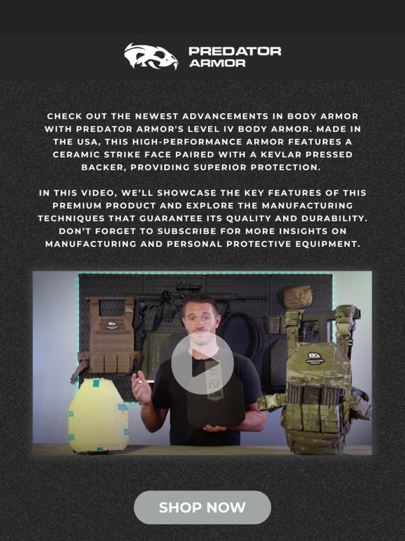 Predator Armor: U.S. Made Level IV Armor: Proven to Stop .30-06 AP ...