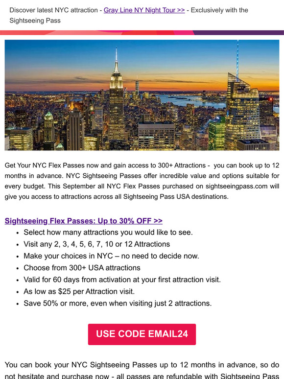 Sightseeing Pass: 300+ Attractions with NYC Flex Passes - September ...