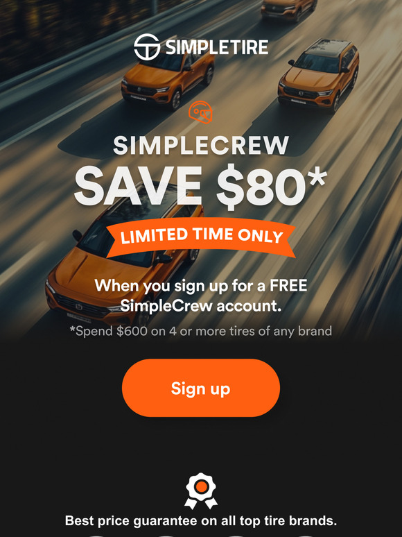 SimpleTire: 📣 Limited Time Offer: Save over 10% with SimpleCrew! Plus ...