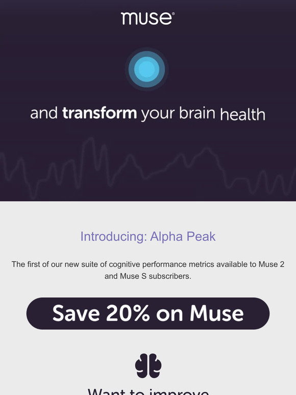 Muse: Introducing: Alpha Peak - HRV of the brain 🧠 | Milled