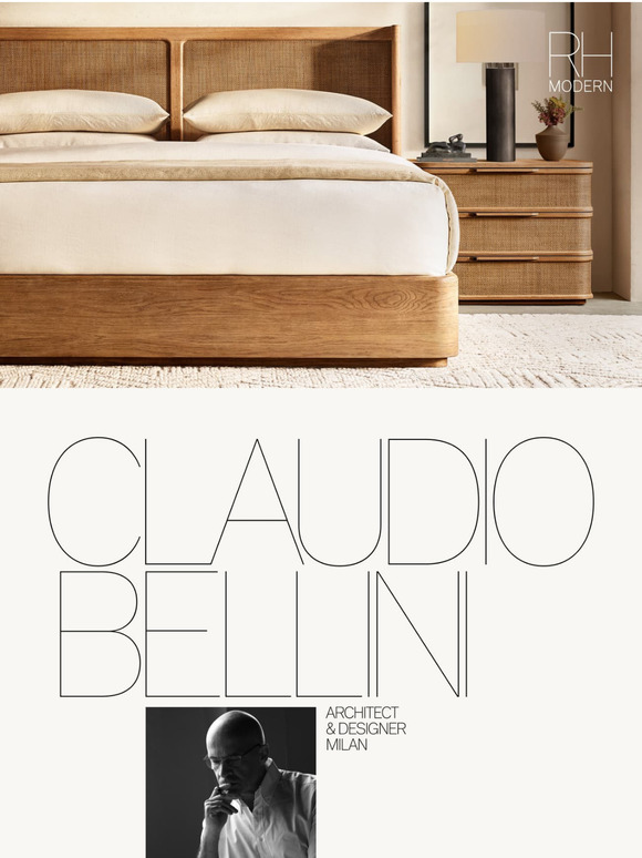 RH: The New Trieste Collection. Italian Design in European White Oak & Woven Cane. | Milled