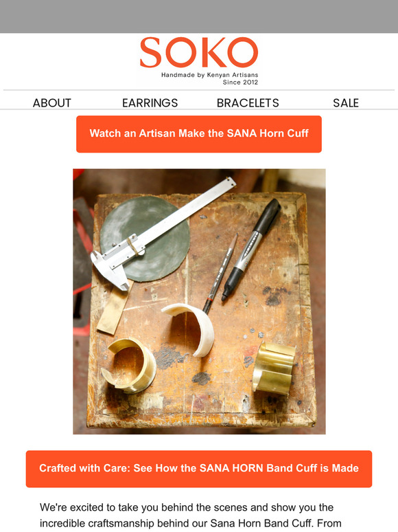 SOKO: Crafted with Care: See How Our Sana Horn Band Cuff is Made | Milled