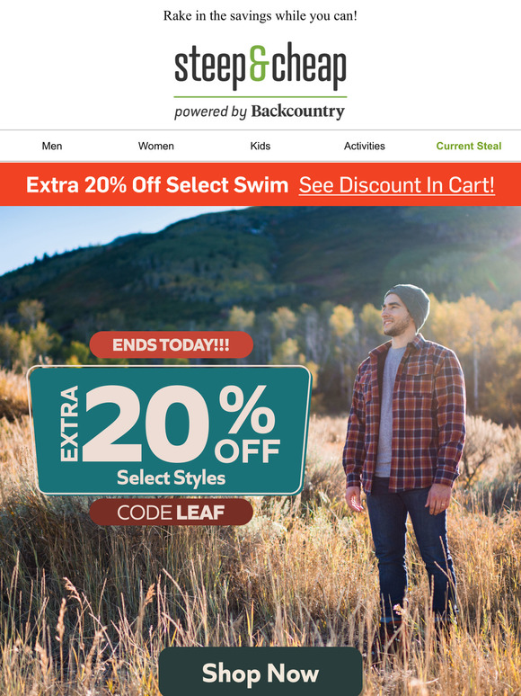 Steep & Cheap: Your code for extra 20% off sale expires soon! | Milled