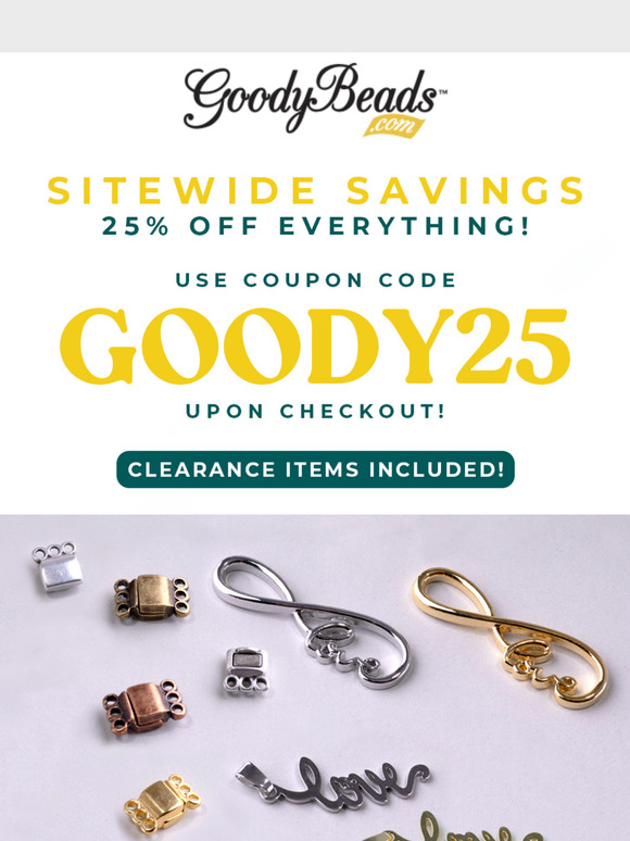 GoodyBeads: Get 25% Off Your Whole Cart! | Milled