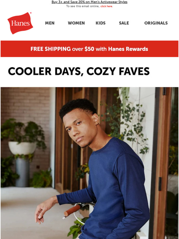 Hanes Email Newsletters: Shop Sales, Discounts, and Coupon Codes
