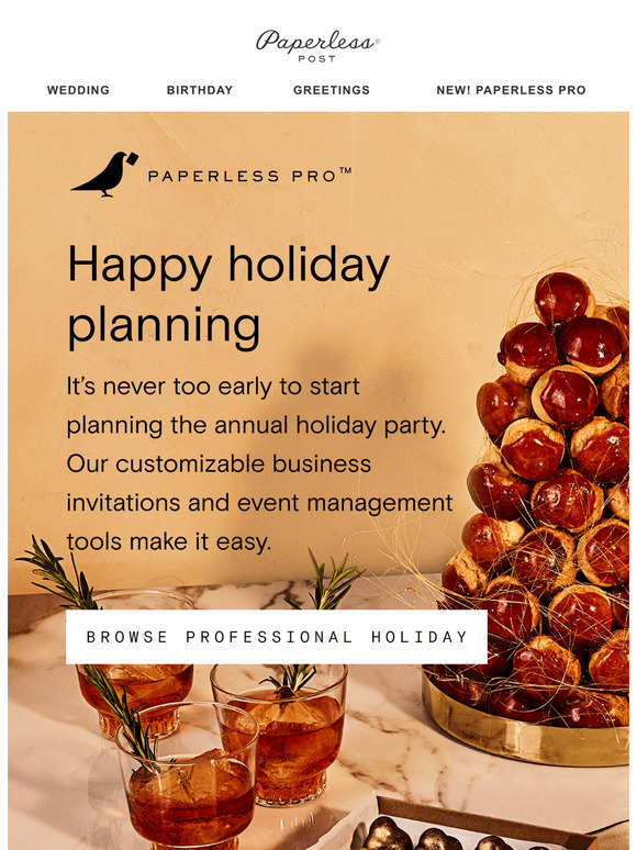 Paperless Post: Plan your company holiday party | Milled