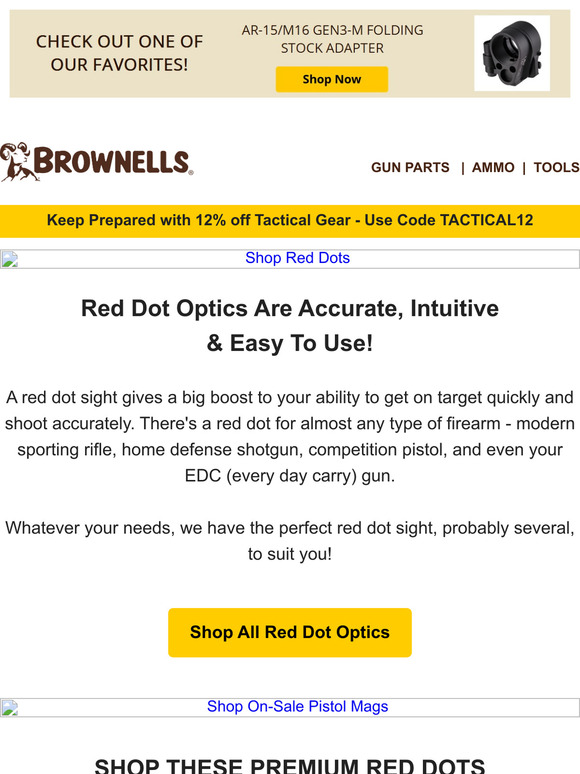 Brownells: Get a Red Dot That Fits You - And Your Firearm | Milled