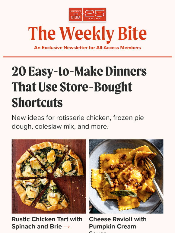 America's Test Kitchen: The Weekly Bite: 20 Quick Dinners With Store ...