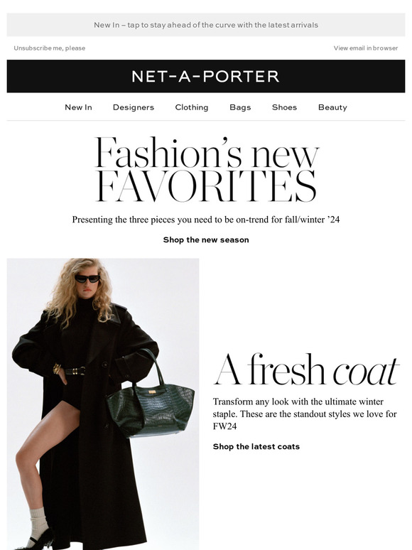 Net-A-Porter Email Newsletters: Shop Sales, Discounts, and Coupon Codes