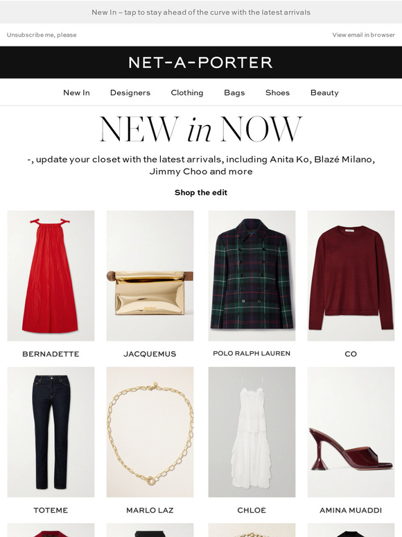 Net-A-Porter Email Newsletters: Shop Sales, Discounts, and Coupon Codes
