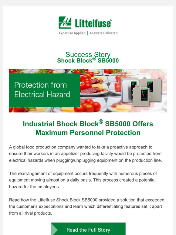 Littelfuse: Success Story: Customer Installs Shock Block SB5000 to ...