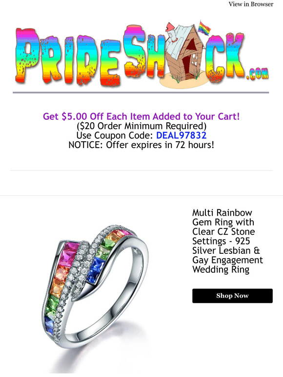 Pride Shack: Pride Shack - Save $5.00 on Each Item in Cart - Minimum ...