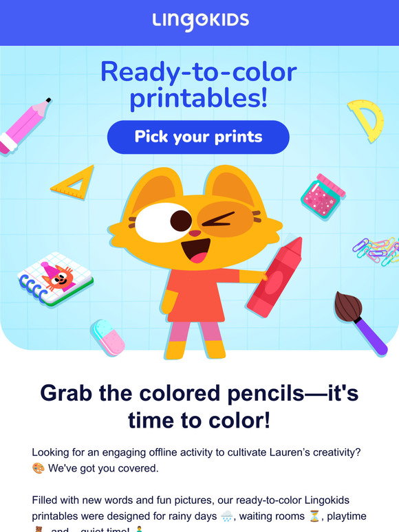 Lingokids: At-home art printables 🖨️ 🎨 | Milled