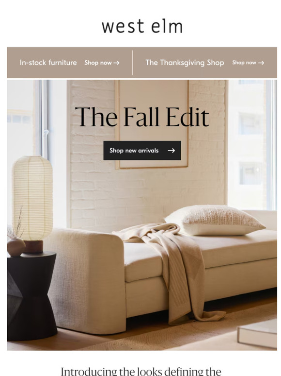 West Elm Email Newsletters: Shop Sales, Discounts, and Coupon Codes