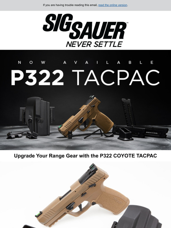 SIG SAUER: P322 COYOTE TACPAC: Upgrade Your Range Gear | Milled