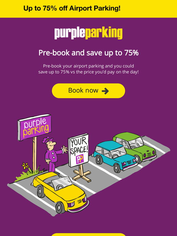 Purple Parking: Open this email for up to 75% off Airport Parking | Milled