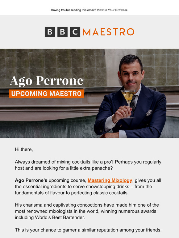 BBC Maestro: Mix cocktails like a pro with Ago Perrone 🍸 | Milled