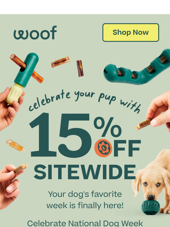 Woof: 15% off for National Dog Week! 🐶🎉 | Milled