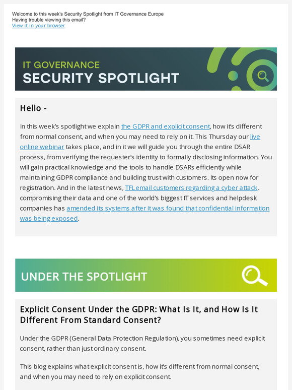 IT Governance: Explicit Consent Under the GDPR: What Is It, and How Is ...