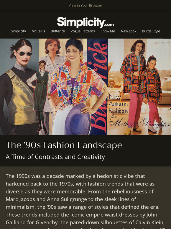 Simplicity Patterns: Discover The Fashion DNA of the '90s | Milled