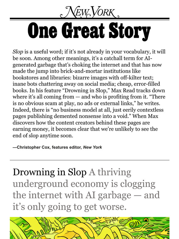 The Cut: ‘The Internet Is Drowning in AI Slop,’ by Max Read | Milled